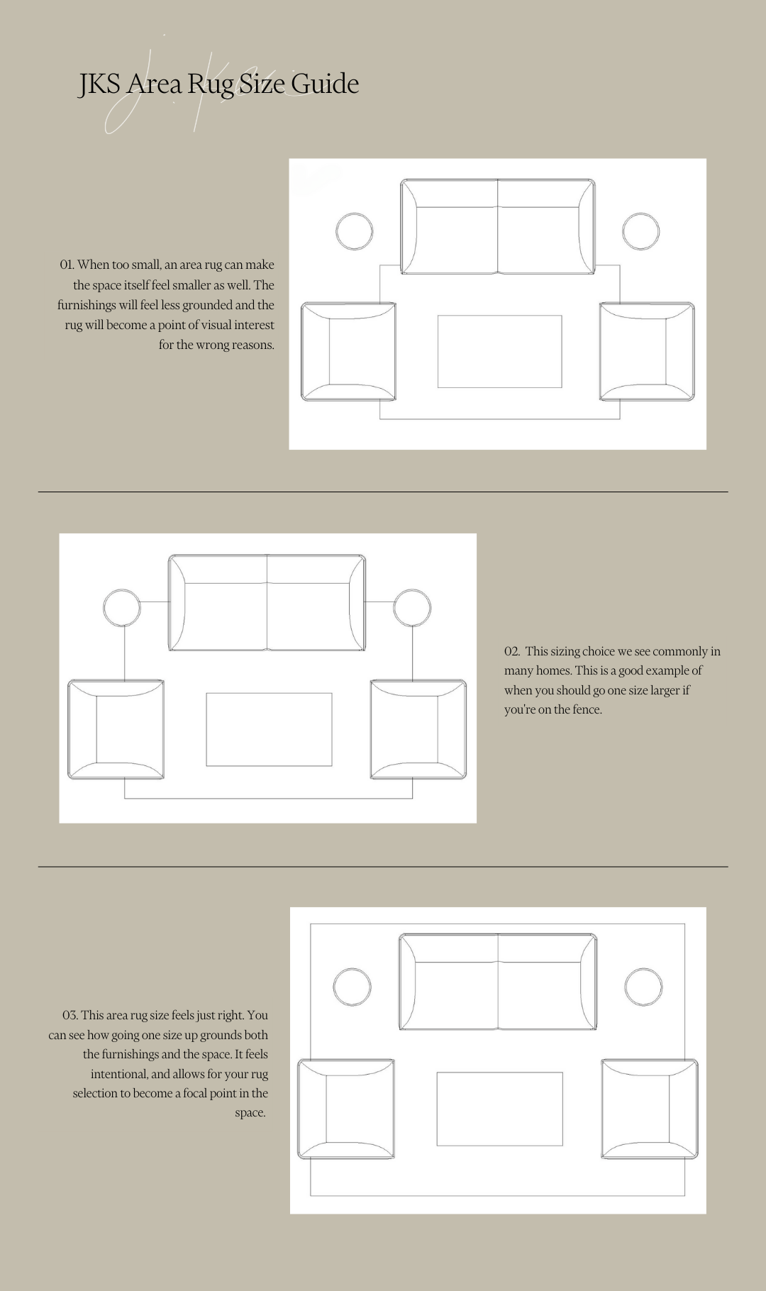 Rug Sizing Guidelines - Jess Klein Studio